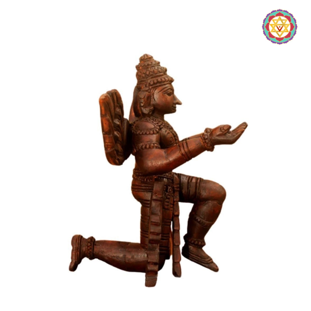 Woodcarved Garuda Sculpture ,Meditation Pose – Pretty Homes India